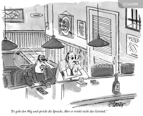 Cartoons und Karikaturen mit Die Sprache Sprechen