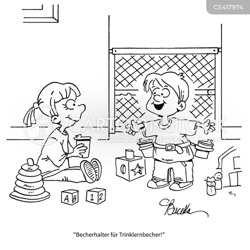 Cartoons und Karikaturen mit Trinklernbecher