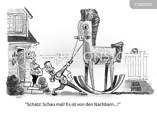 Cartoons und Karikaturen mit Pferd Und Falle