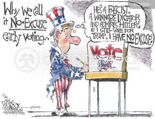 No Excuse Voting Cartoons and Comics - funny pictures from CartoonStock