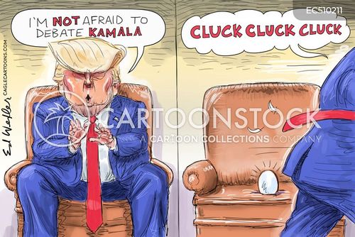 Trump Afraid To Debate Harris Cartoons and Comics - funny pictures from ...