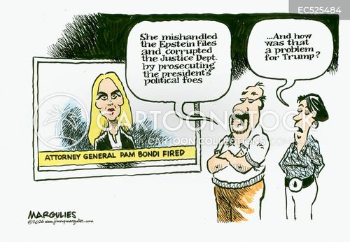 Pam Bondi Ousted Cartoons and Comics - funny pictures from CartoonStock