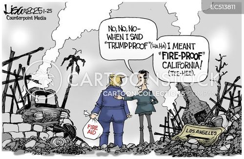 La Wildfires Cartoons and Comics - funny pictures from CartoonStock