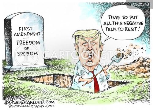 Trump Burying First Amendment Cartoons and Comics - funny pictures from ...
