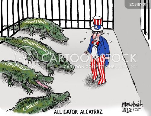 Alligator Alcatraz Cartoons and Comics - funny pictures from CartoonStock