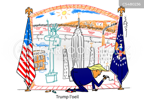 Cartoons und Karikaturen mit Trump-imperium
