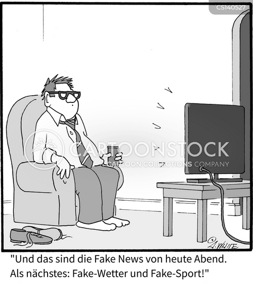 Cartoons und Karikaturen mit Fake-news