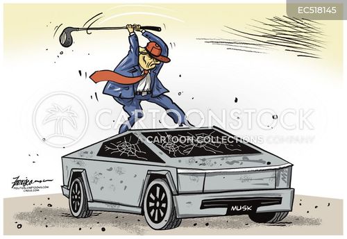 Cybertruck Cartoons and Comics - funny pictures from CartoonStock