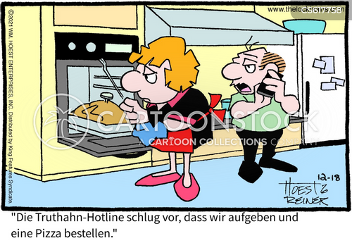 Cartoons und Karikaturen mit Truthahn