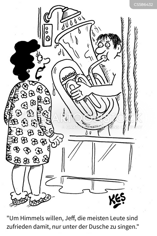 Cartoons und Karikaturen mit Duschen