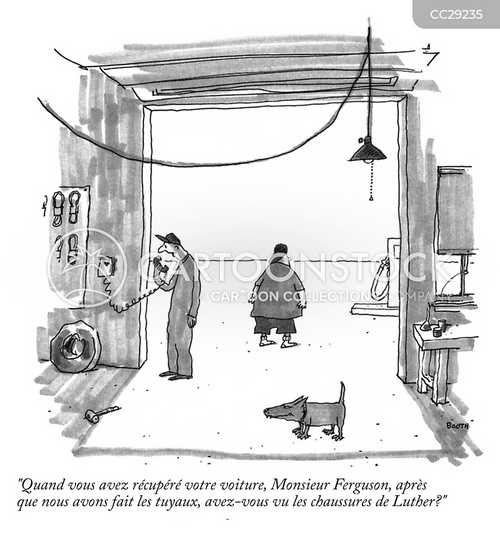 Mécanicien Sous Le Capot De La Voiture Caricatures