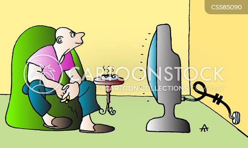 Tv Addicts Telly Cartoons and Comics - funny pictures from CartoonStock