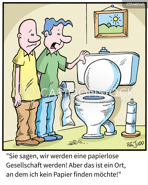 Cartoons und Karikaturen mit Papierlose Gesellschaft