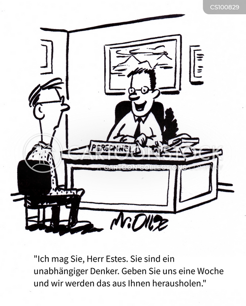 Cartoons und Karikaturen mit Denker