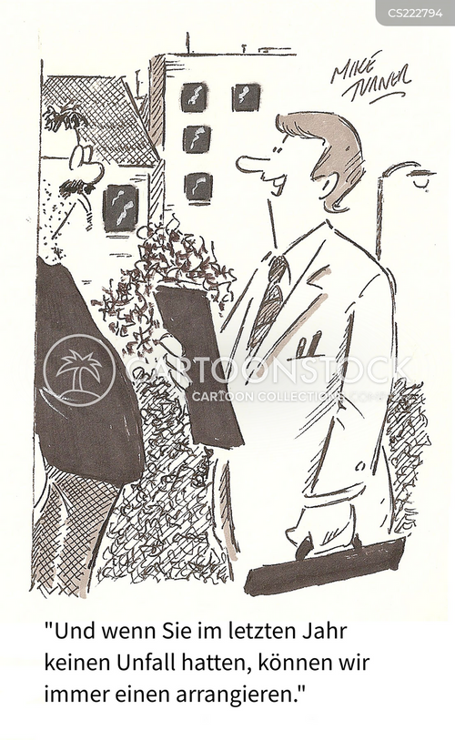 Cartoons und Karikaturen mit Unfall