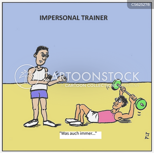 Cartoons und Karikaturen mit Fitnessstudio-humor