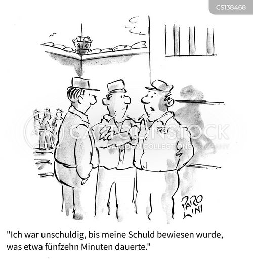 Cartoons und Karikaturen mit Als Unschuldig Erwiesen