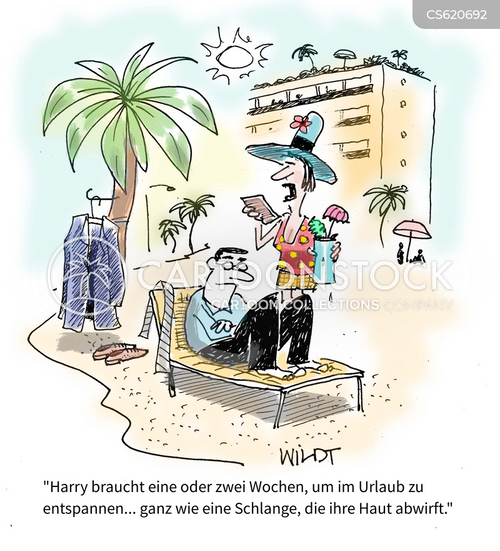 Cartoons und Karikaturen mit Urlaubsstil