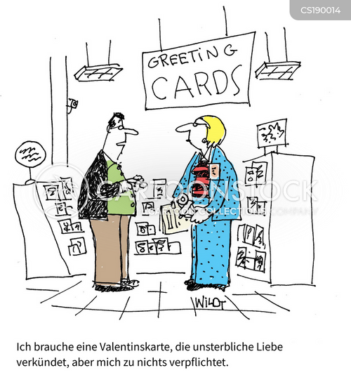 Cartoons und Karikaturen mit Valentinstagsgrüße