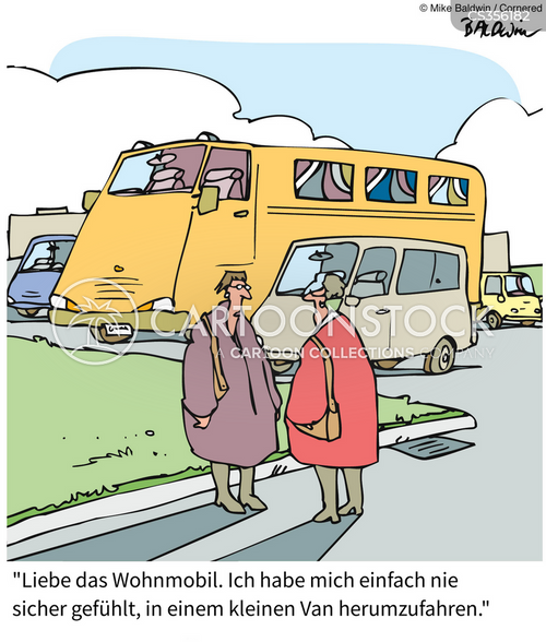 Cartoons und Karikaturen mit Wohnmobil