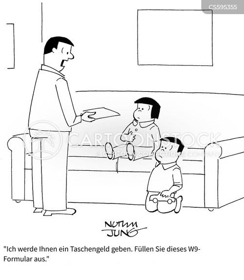 Cartoons und Karikaturen mit W-9-formular