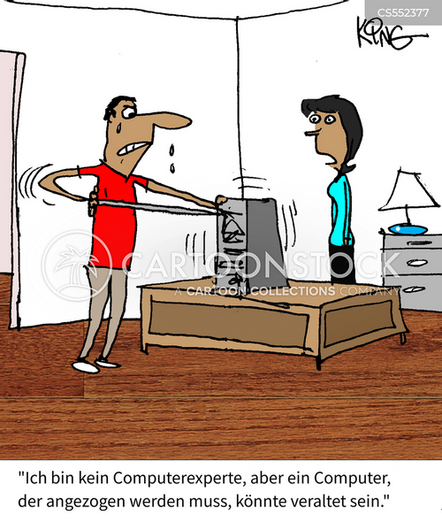 Cartoons und Karikaturen mit Computerexperte