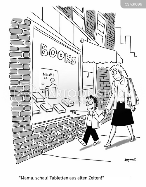 Cartoons und Karikaturen mit Tabletten