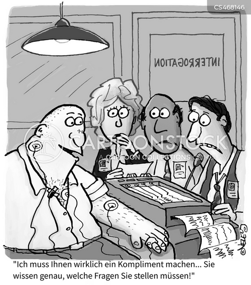 Cartoons und Karikaturen mit Polygraphenmaschinen