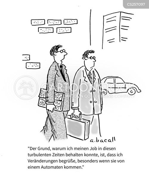 Cartoons und Karikaturen mit Automat