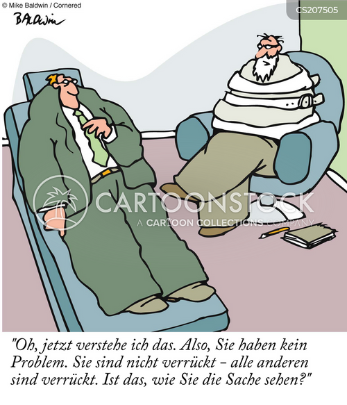 Cartoons und Karikaturen mit Zwangsjacke