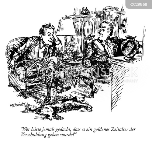 Cartoons und Karikaturen mit Verschuldung