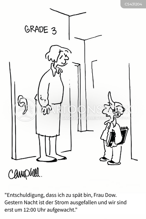 Cartoons und Karikaturen mit Klassenzimmer-missgeschick