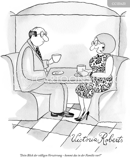 Cartoons und Karikaturen mit Verlegenheit