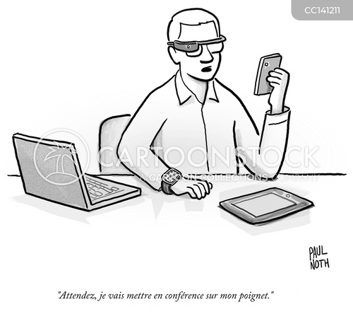 Dessins humoristique et caricaturés avec Téléphones Portables