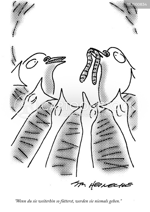 Cartoons und Karikaturen mit Tauben