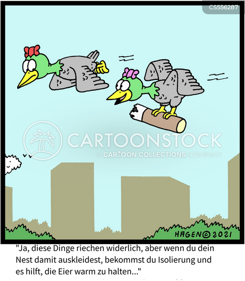 Cartoons und Karikaturen mit Nest Bauen