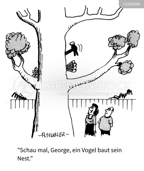 Cartoons und Karikaturen mit Ein Nest Bauen