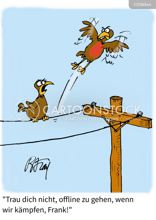 Cartoons und Karikaturen mit Offline-kommunikation