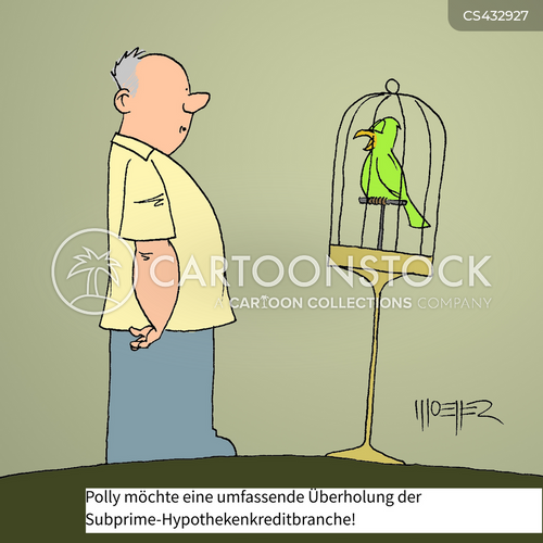 Cartoons und Karikaturen mit Subprime-hypothek