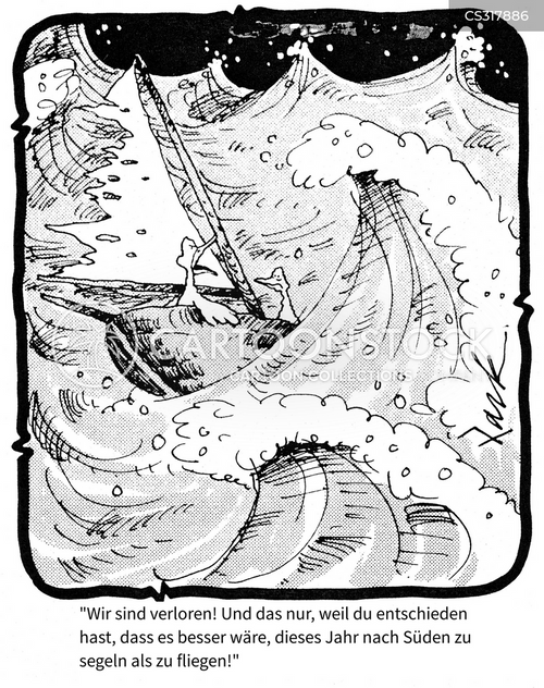 Cartoons und Karikaturen mit Segel