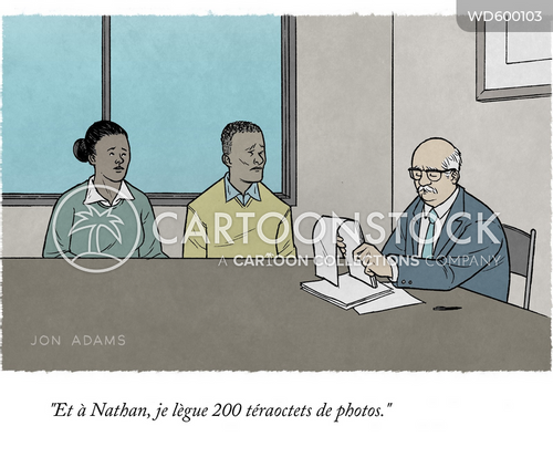 Dessins humoristique et caricaturés avec Lecture Du Testament