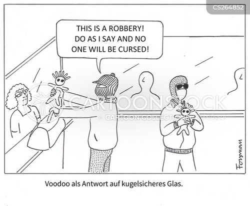 Cartoons und Karikaturen mit Voodoo-puppe