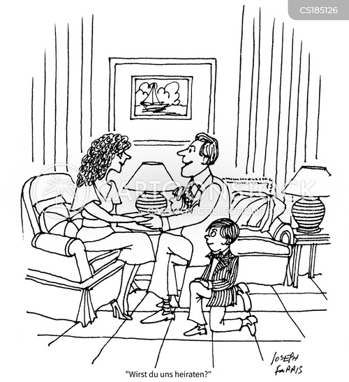 Cartoons und Karikaturen mit Patchwork-familie