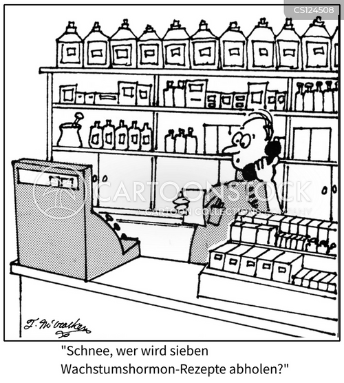 Cartoons und Karikaturen mit Hormon