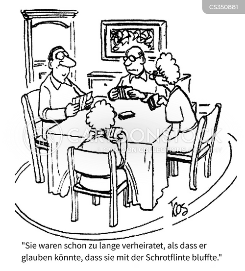 Cartoons und Karikaturen mit Pokerbluff