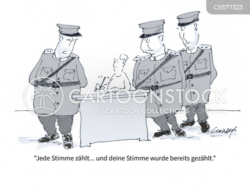 Cartoons und Karikaturen mit Voreingenommene Abstimmung