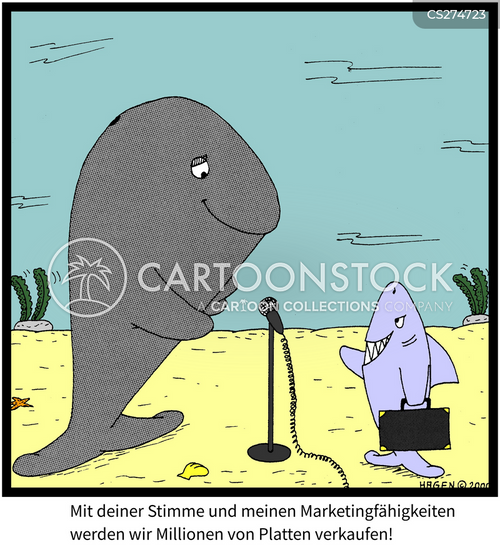 Cartoons und Karikaturen mit Haifischgruben