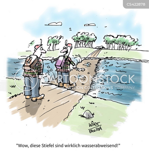 Cartoons und Karikaturen mit Spazierstiefel