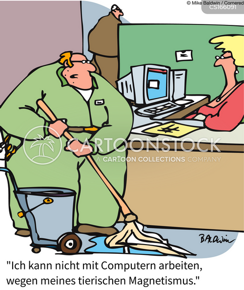 Cartoons und Karikaturen mit Magnetismus