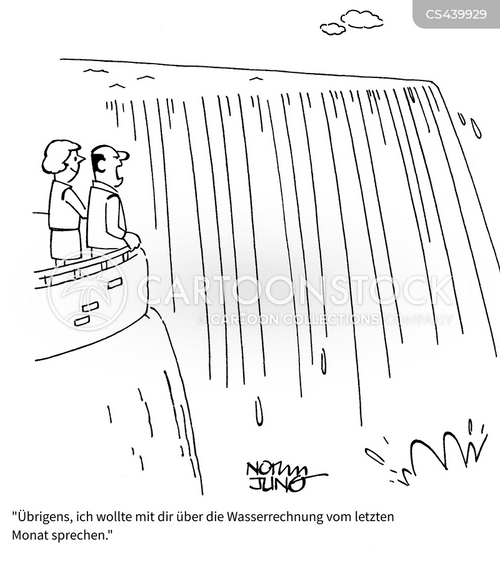 Cartoons und Karikaturen mit Wasserfall